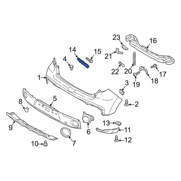 Kia OE 86653B2000 - Rear Left Bumper Cover Bracket