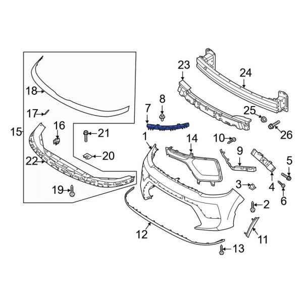 Kia OE 86525K0000 - Front Left Inner Bumper Cover Bracket