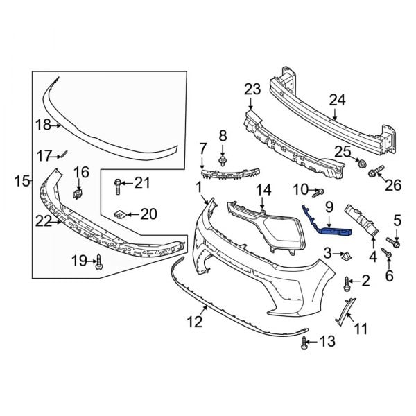 Kia OE 865B3K0000 - Front Center Left Bumper Cover Bracket
