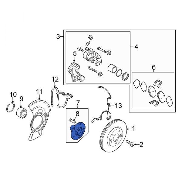 Kia OE 517501P000 - Front Wheel Hub
