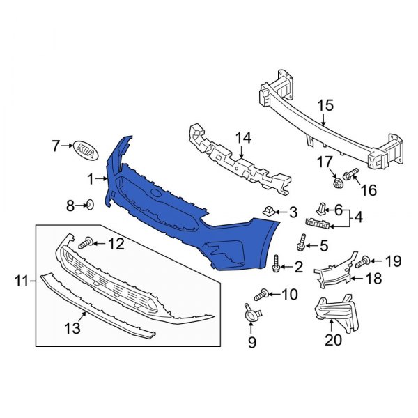 Kia OE 86511M7000 - Front Bumper Cover
