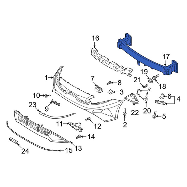 Kia OE 64900M7500 - Front Bumper Impact Bar