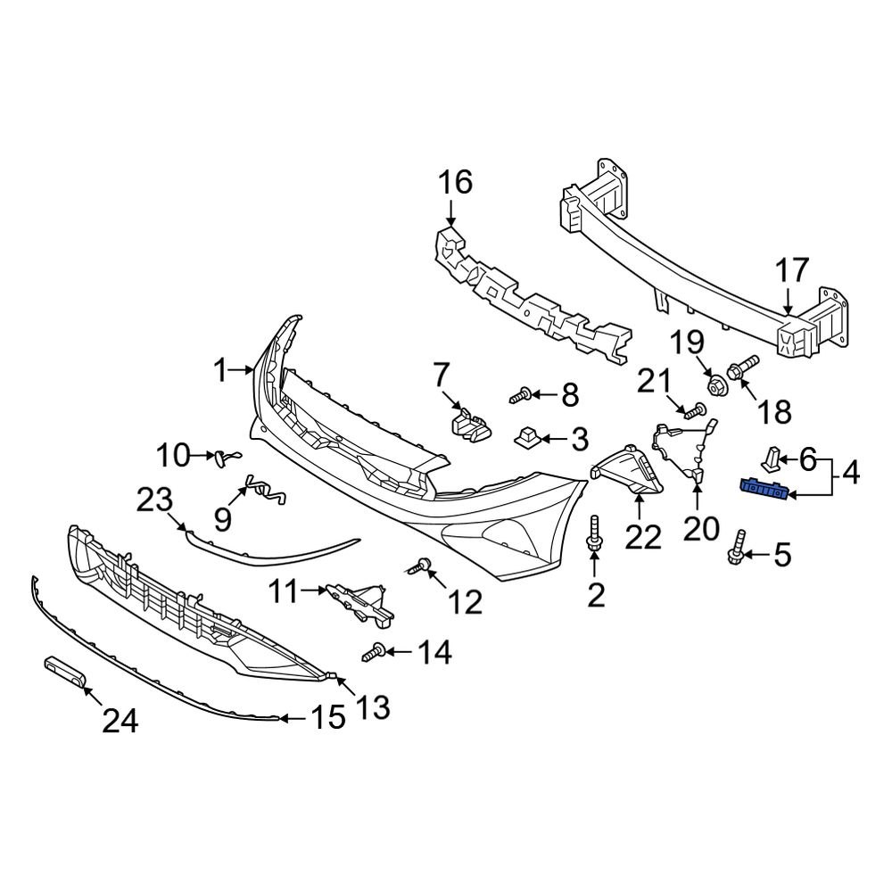 Kia OE 86552M7500 - Front Right Bumper Cover Bracket