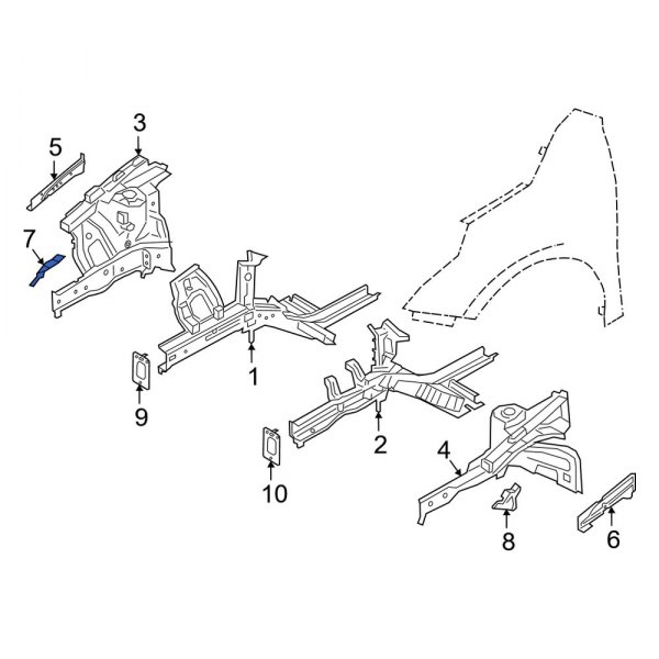 Kia OE 64587M6000 - Right Fender Apron Bracket