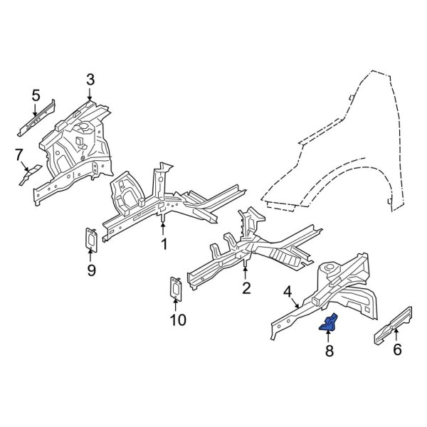 Kia OE 64577M6000 - Left Fender Apron Bracket