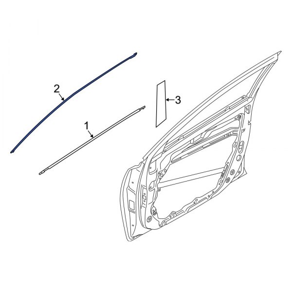 Kia OE 82860M6000 - Front Right Door Reveal Molding