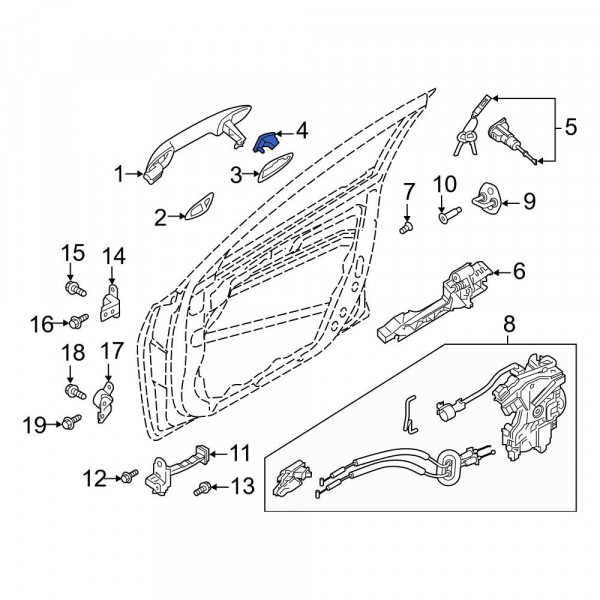 Kia OE 82652M6110 - Front Left Exterior Door Handle Cover