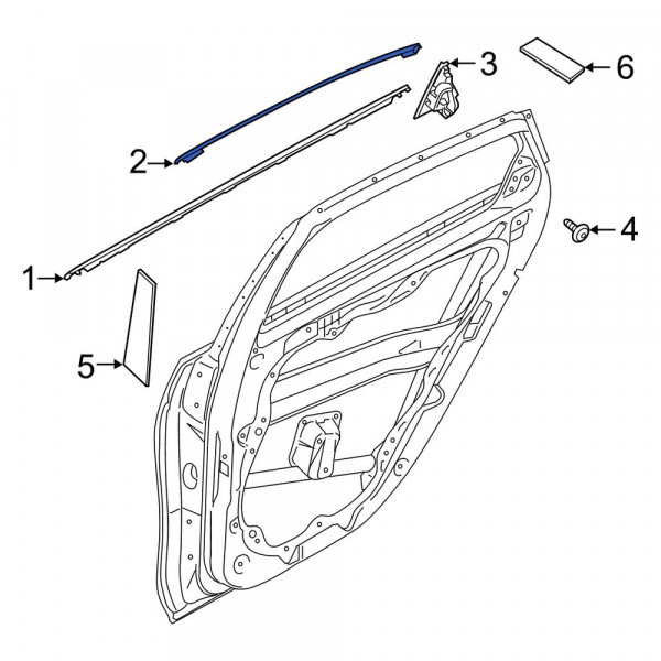 Kia OE 82860M6000 - Front Right Door Reveal Molding