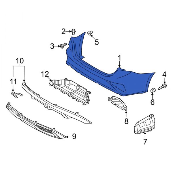Kia OE 86611M7EB0 - Rear Bumper Cover