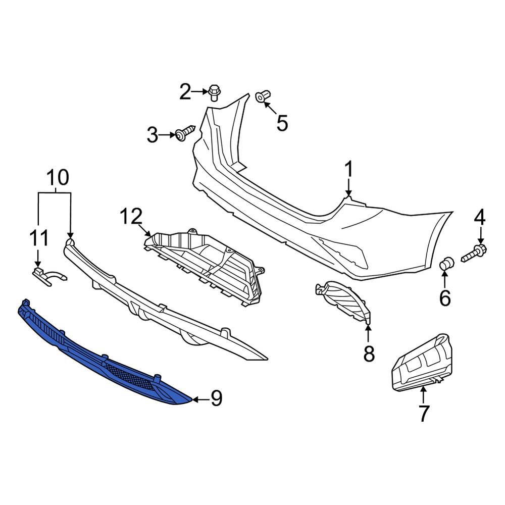 Kia OE 86650M7FA0 Rear Lower Valance Panel Kia OE 86650M7FA0 Rear Lower Valance Panel