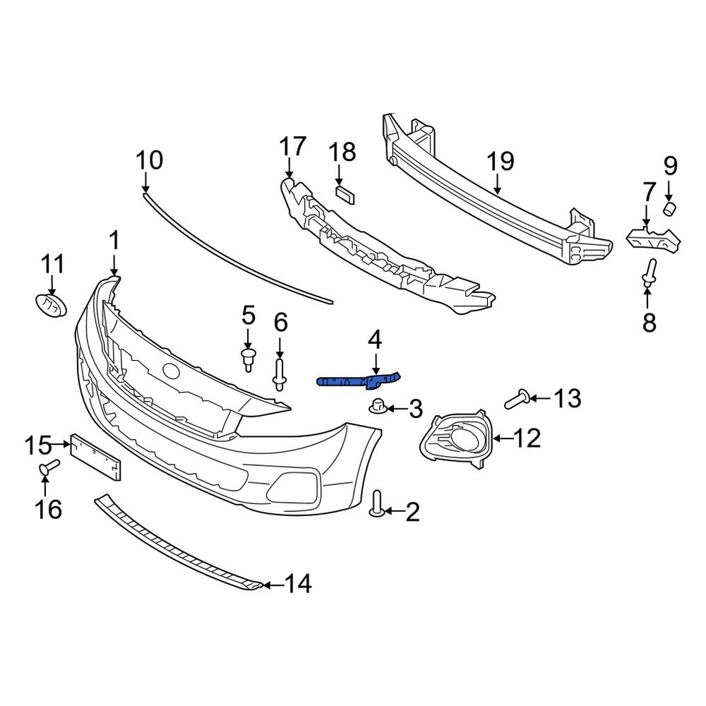 Kia OE 86517B0000 - Front Left Bumper Guide
