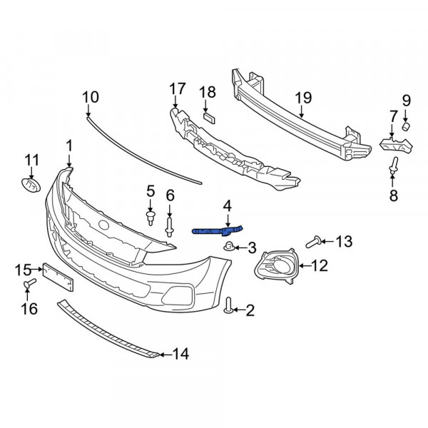 Kia OE 86517B0000 - Front Left Bumper Guide