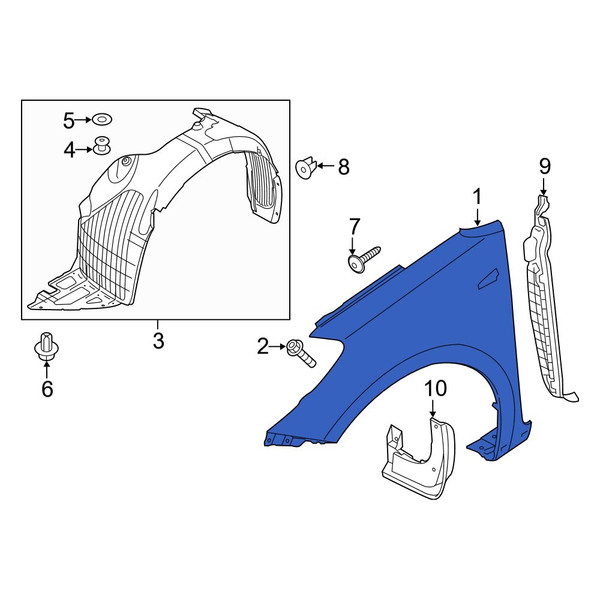 Kia OE 66311A7000 - Front Left Fender