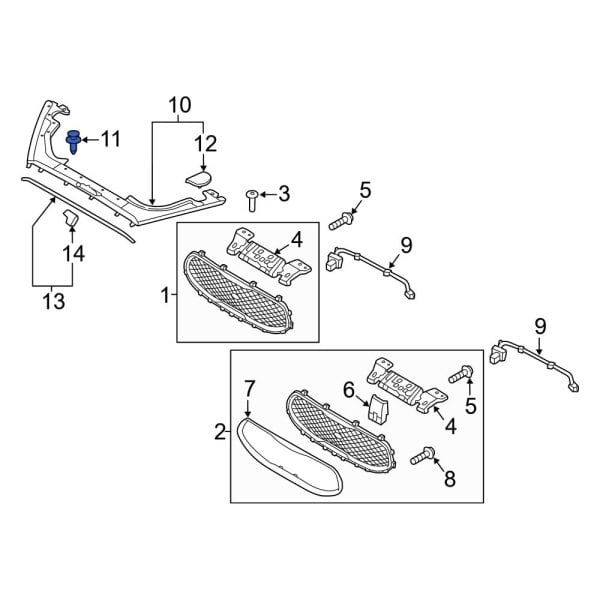 Kia OE 864382T000 - Cowl Cover Clip