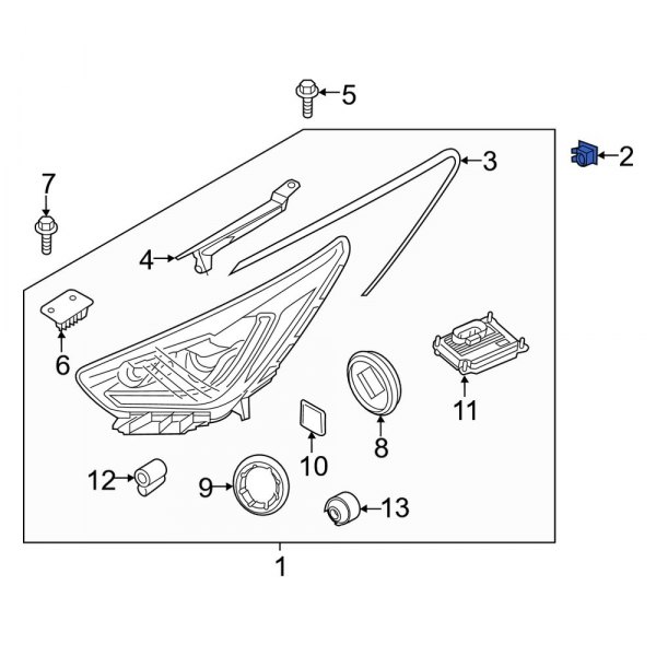 Kia OE 92173F2000 - Headlight Fastener Clip