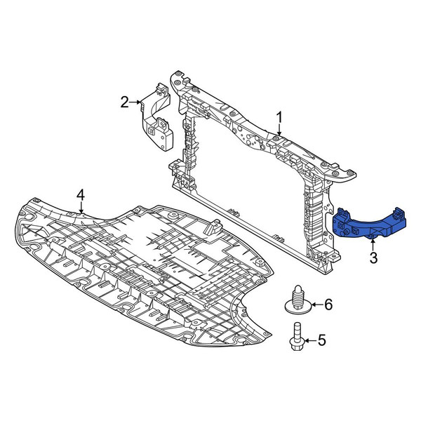 Kia OE 64117AT000 - Front Left Radiator Support Panel Reinforcement
