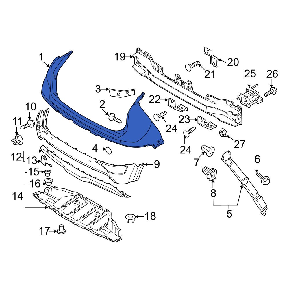 Kia OE 865114U000 Front Bumper Cover, 46% OFF