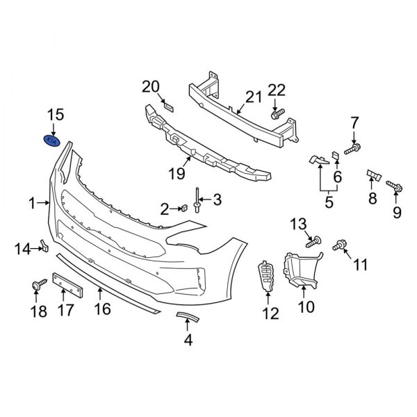 Kia OE 86300J5000 - Front Bumper Cover Emblem