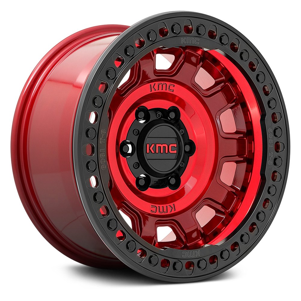KMC® KM236 TANK BEADLOCK Wheels - Candy Red Rims