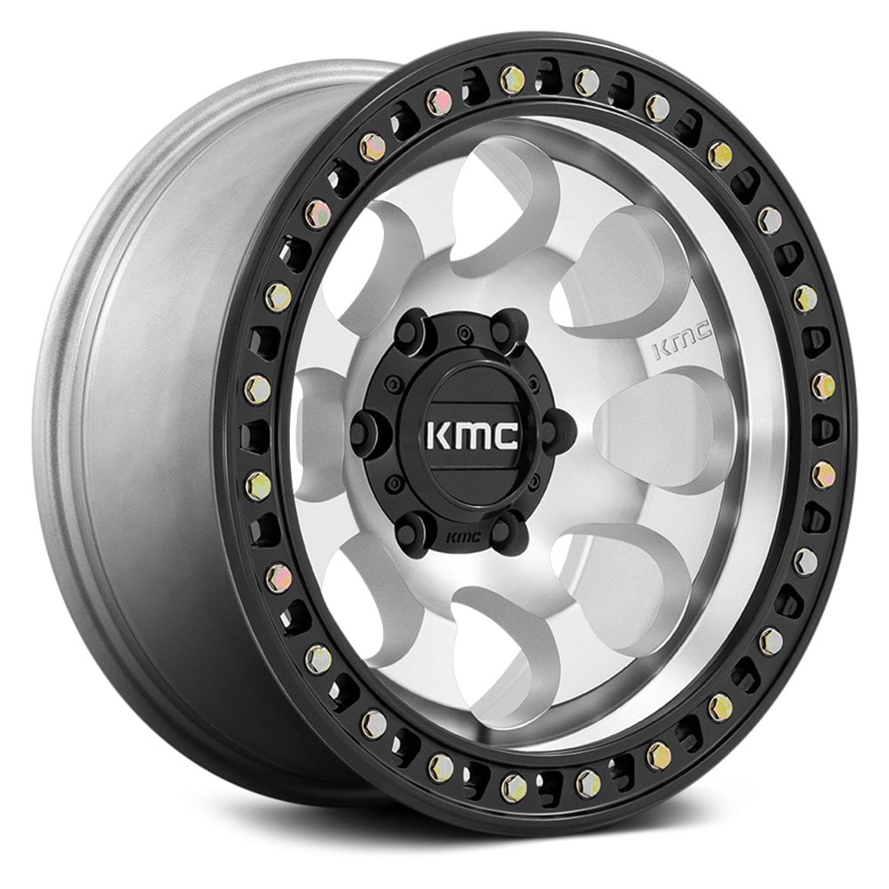 KMC® KM550 RIOT Wheels - Machined with Satin Black Lip Rims