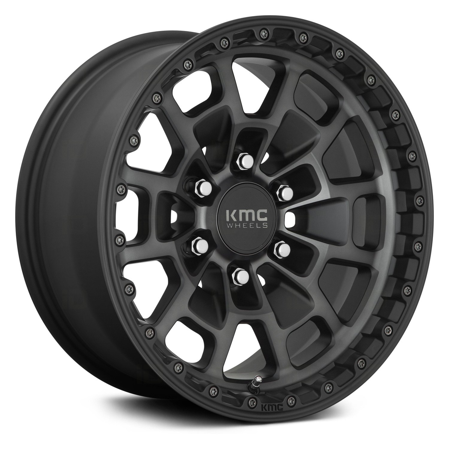 KMC® KM718 SUMMIT Wheels - Satin Black with Gray Tint Rims