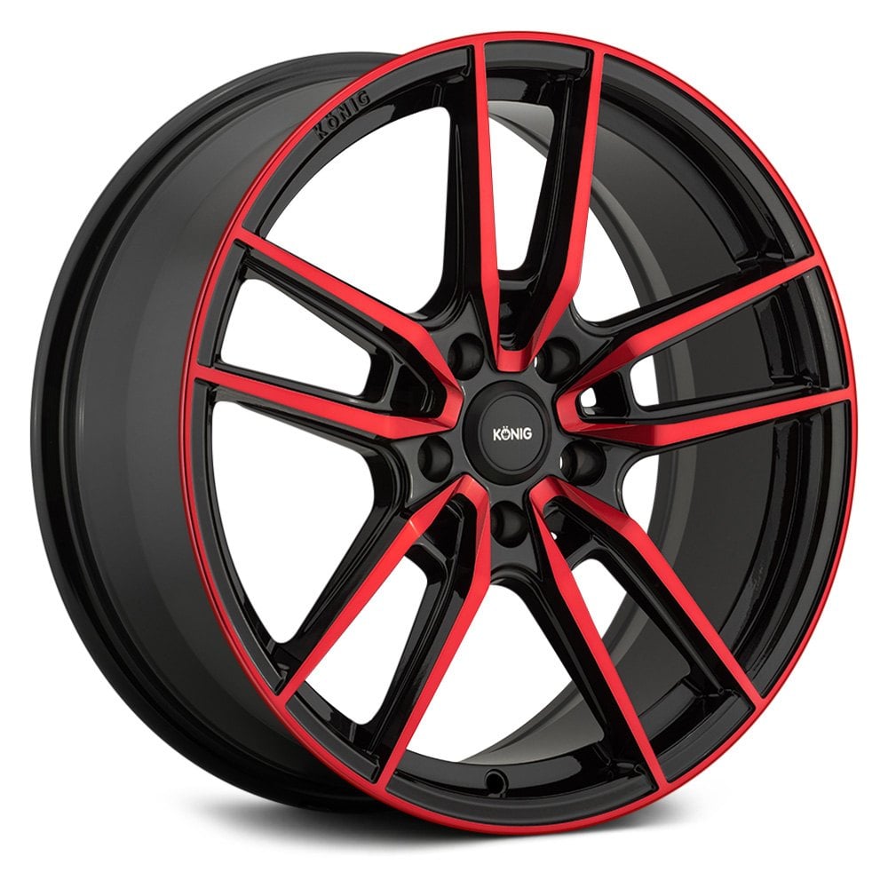 KONIG® MYTH Wheels - Gloss Black with Red Tinted Clear Coat Rims