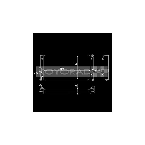 Koyorad® VH010929 - Hyper V-Core Series Aluminum Racing Radiator