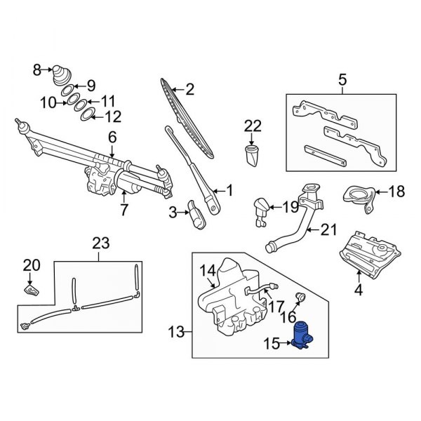Land Rover OE DMC500020 - Headlight Washer Pump