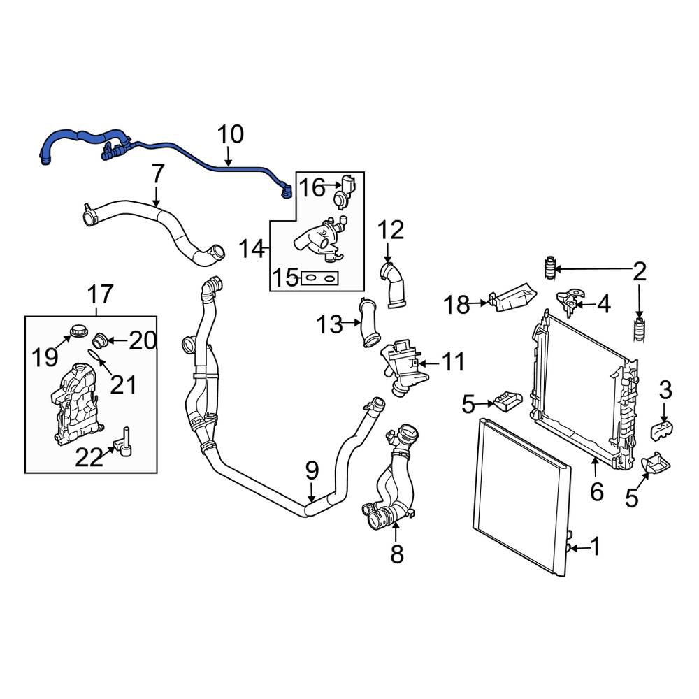 Land Rover OE LR011465 - Engine Coolant Overflow Hose