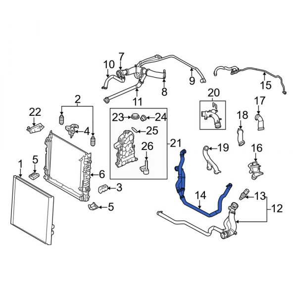 Land Rover OE LR011480 - Engine Coolant Crossover Pipe