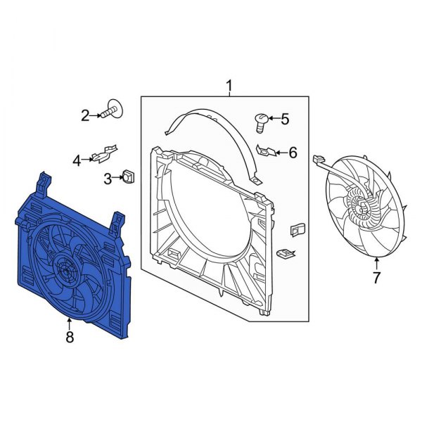 Land Rover OE LR084438 - A/C Condenser Fan Assembly