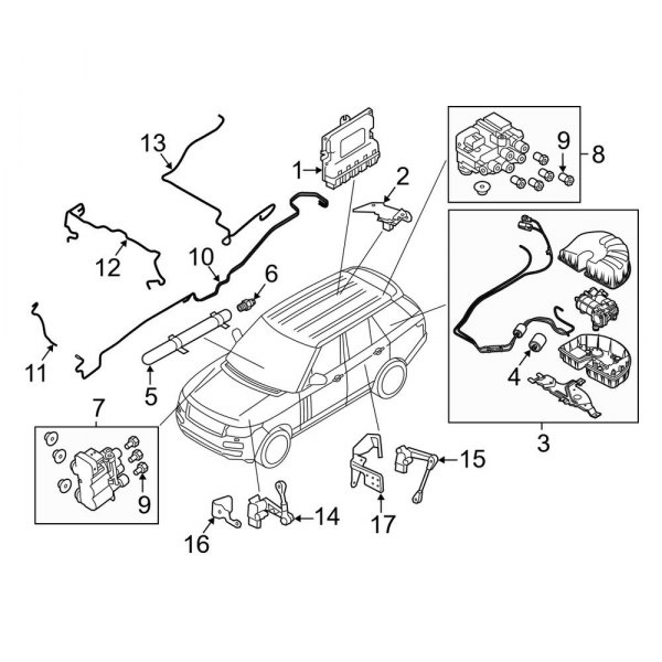 Land Rover OE LR045737 - Air Suspension Compressor Line