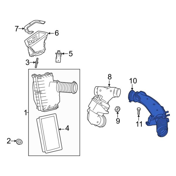 Land Rover OE 113123474 - Rear Engine Air Intake Hose