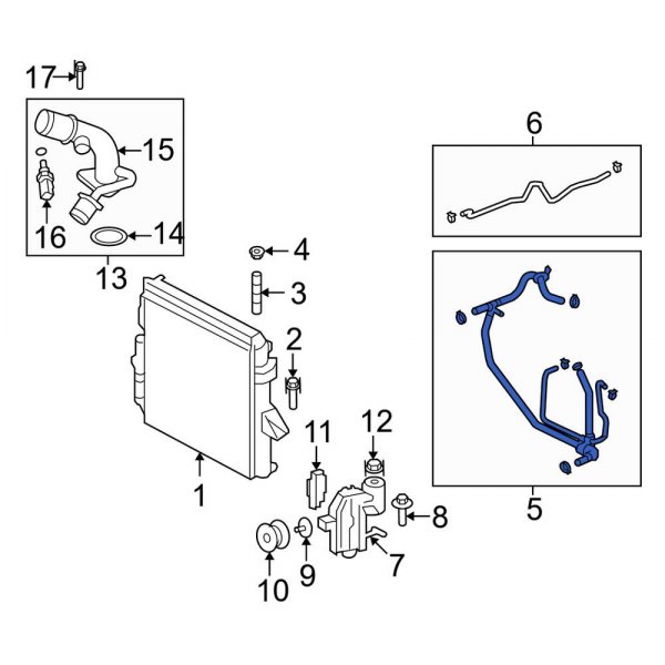 Land Rover OE PEL500290 - Lower Radiator Coolant Hose