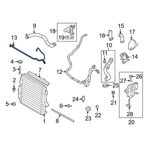 Land Rover OE LR013687 - Engine Coolant Reservoir Hose