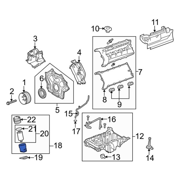 Land Rover OE LR010722 - Engine Oil Filter Housing