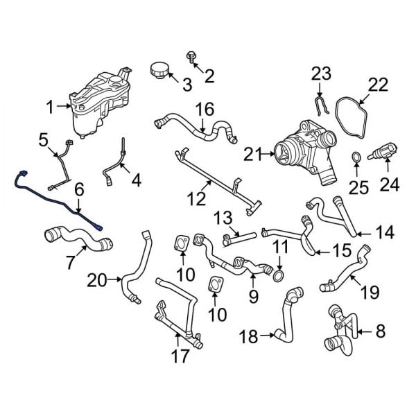 Land Rover OE LR019341 - Engine Coolant Reservoir Hose