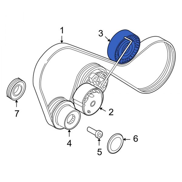 Land Rover OE LR006076 - Accessory Drive Belt Idler Pulley