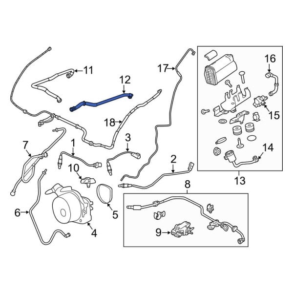 Land Rover OE LR057207 - Left PCV Valve Hose