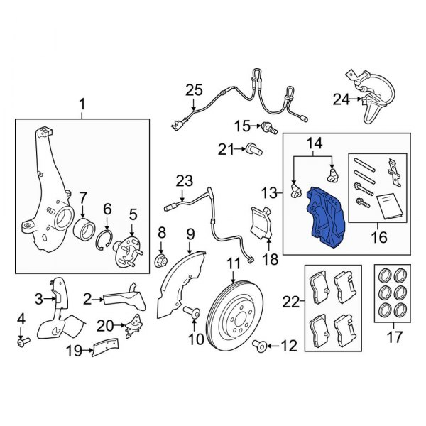 Land Rover OE LR156210 - Front Left Disc Brake Caliper