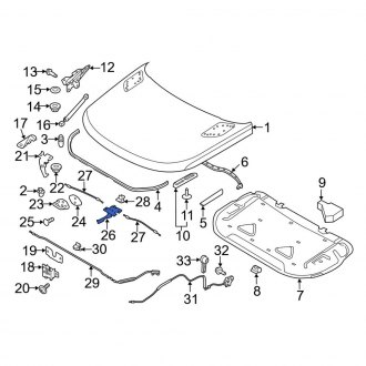 Land Rover Range Rover Sport Hood Release Cables & Handles — CARiD.com