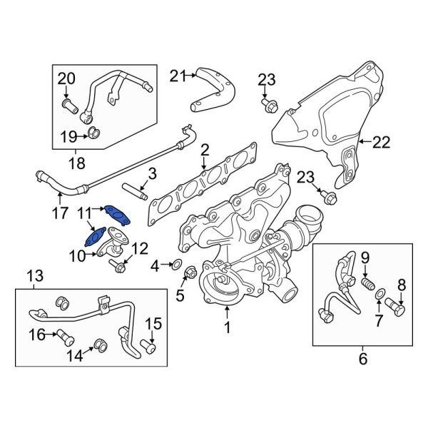 Land Rover OE LR046643 - Turbocharger Oil Line Gasket