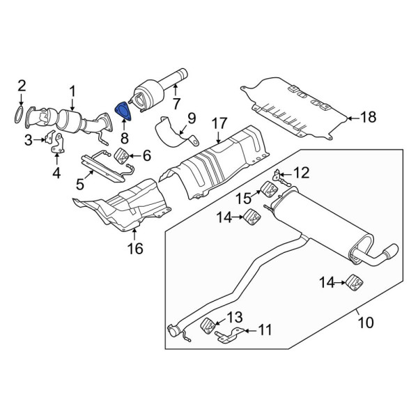 Land Rover OE WCM500120 - Center Catalytic Converter Gasket