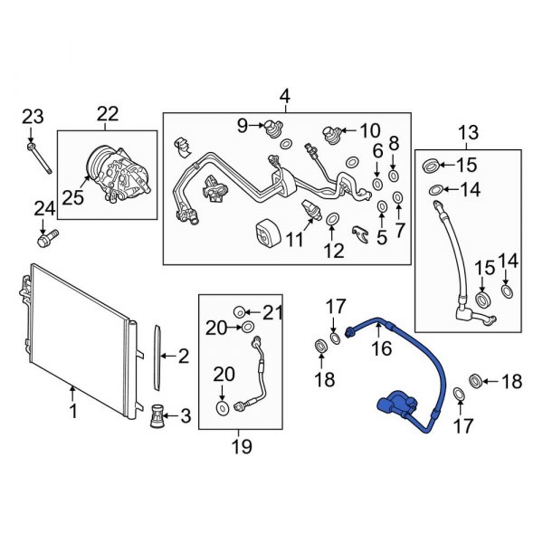 Land Rover OE LR072572 - Center A/C Refrigerant Suction Hose