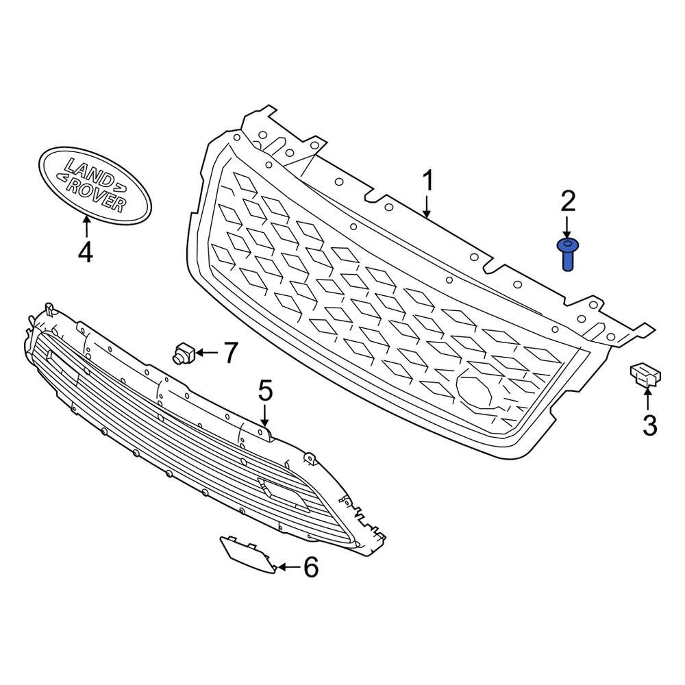 Land Rover OE RYQ500140 - Grille Rivet