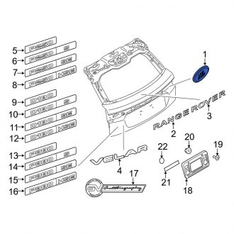 Land Rover Range Rover Velar Trunk & Tailgate Moldings — CARID.com