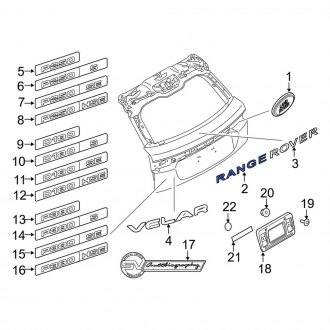 Land Rover Range Rover Velar Trunk & Tailgate Moldings — CARID.com