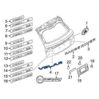 Land Rover Range Rover Velar Trunk & Tailgate Moldings — CARID.com