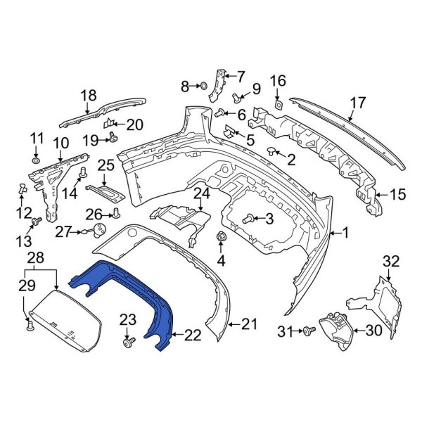 Land Rover OE LR093569 - Rear Valance Panel