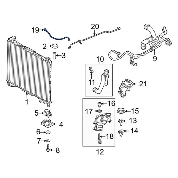 Land Rover OE LR035630 - Engine Coolant Overflow Hose